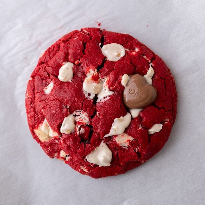 Single Serve Red Velvet Cookie with White Chocolate Chunks